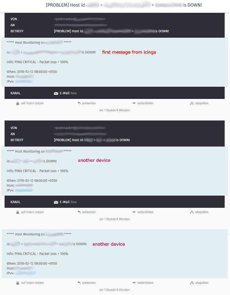 ICINGA integration merges wrong tickets and cannot autoclose ...