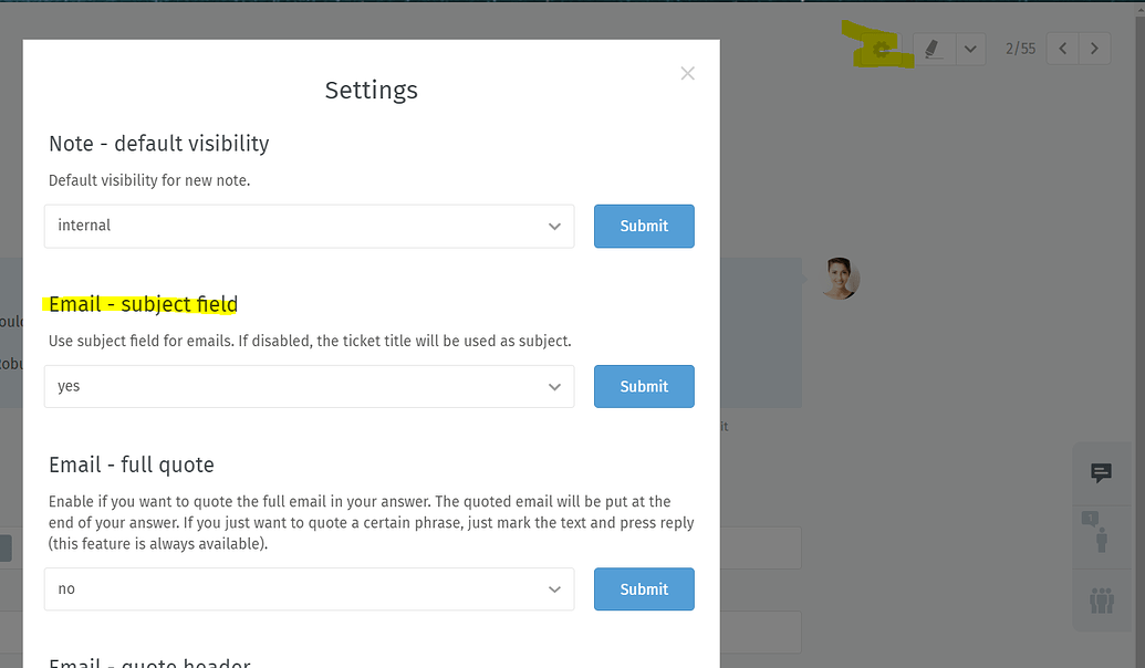 Send mail with custom subject from existing ticket - Feature requests - Zammad - Community