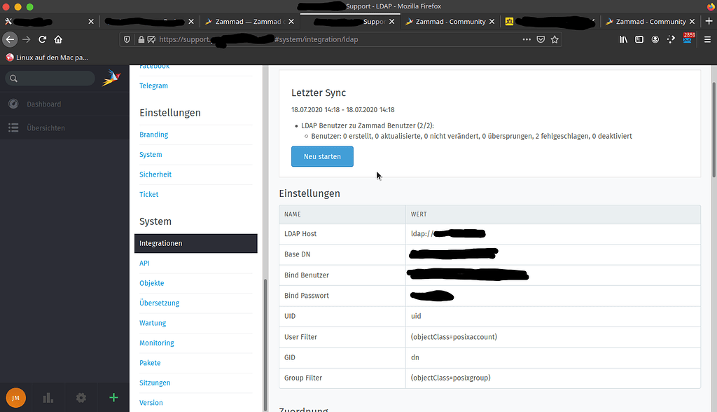 LDAP User Sync fail (failed TCP failed) - Technical assistance - Zammad ... LDAP User Sync fail (failed TCP failed) - Technical assistance - Zammad ...