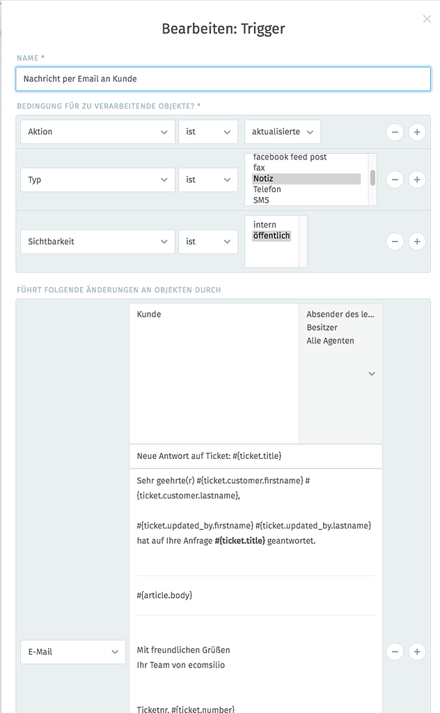 Merging tickets triggers external message - Feature requests - Zammad - Community