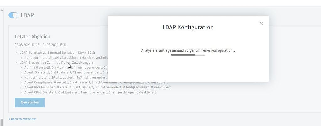 LDAP Sync hangs / stucks at analysing - Technical assistance - Zammad - Community