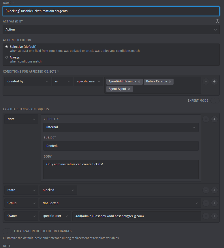 Checking user roles in triggers - Technical assistance - Zammad - Community