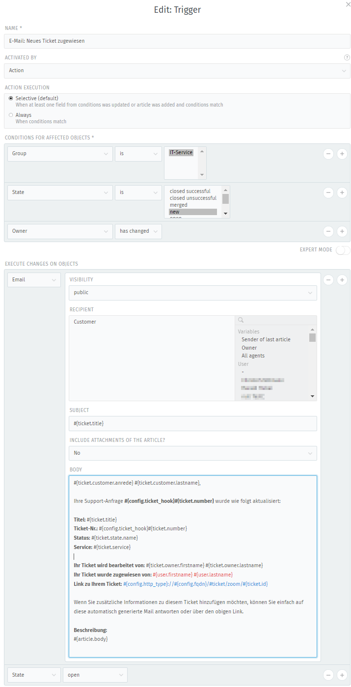 Implement some missing OTRS variables - Technical assistance - Zammad - Community